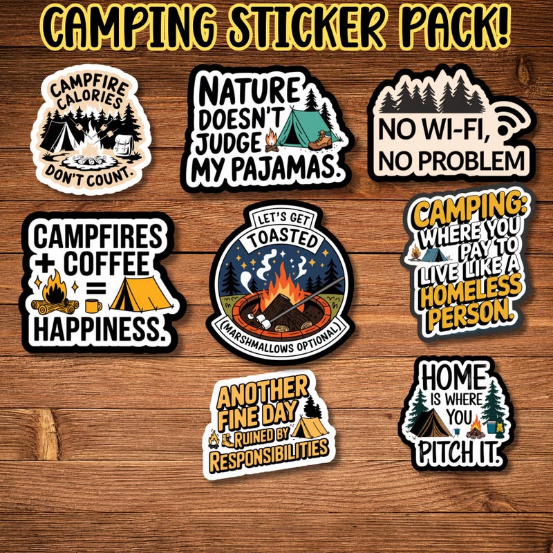 Camp Stickers - Etsy