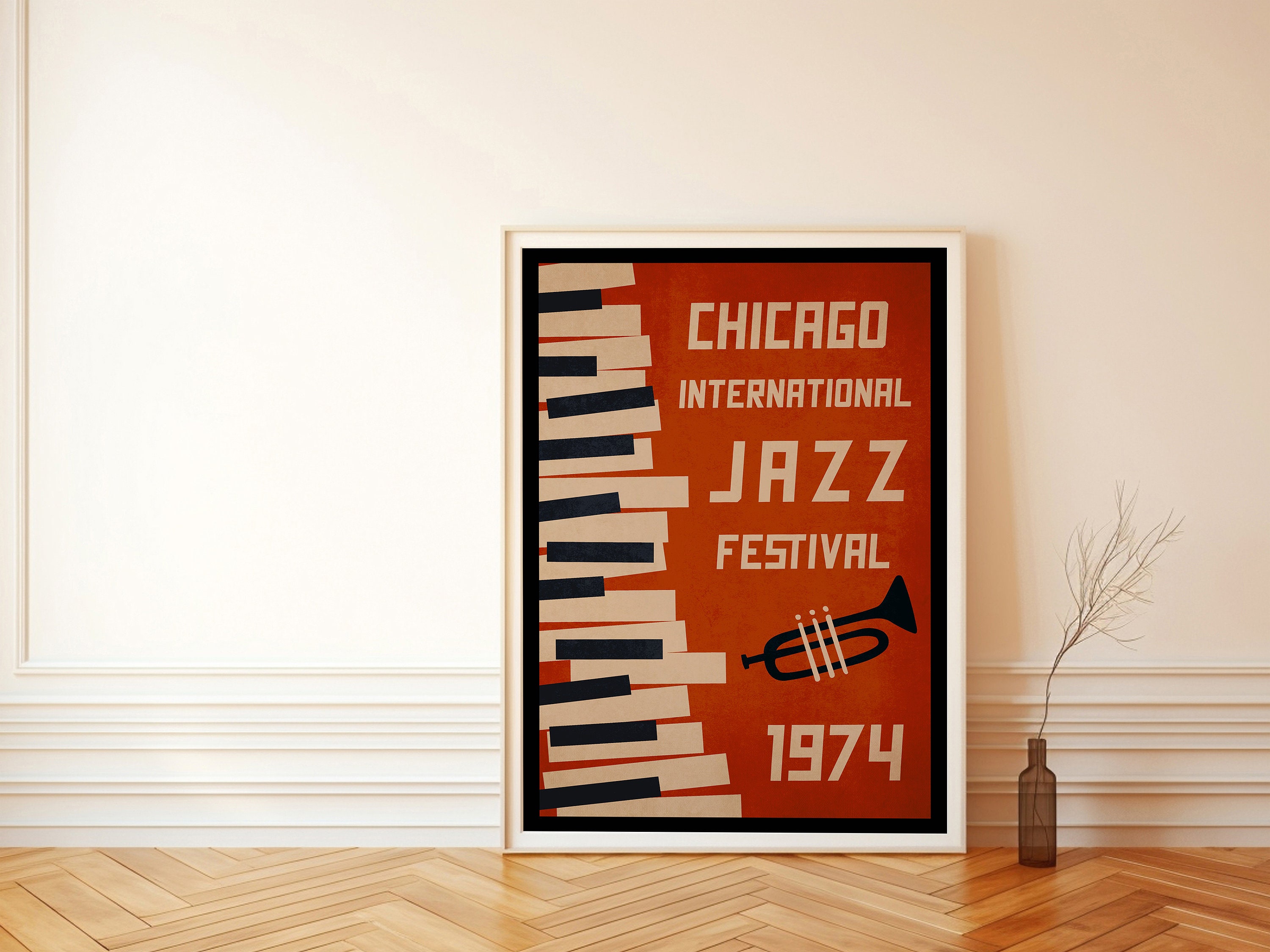Retro Jazz Festival Print, Chicago Jazz Poster, Jazz Festival Printable ...