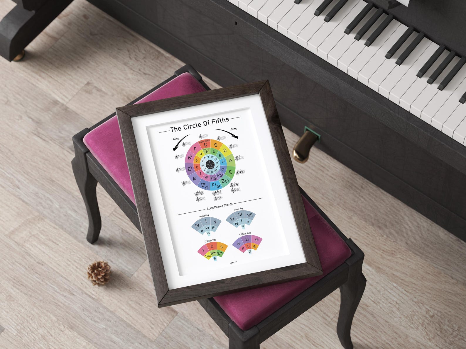 Circle of Fifths Chart, Music Theory Print, Large Music Education ...