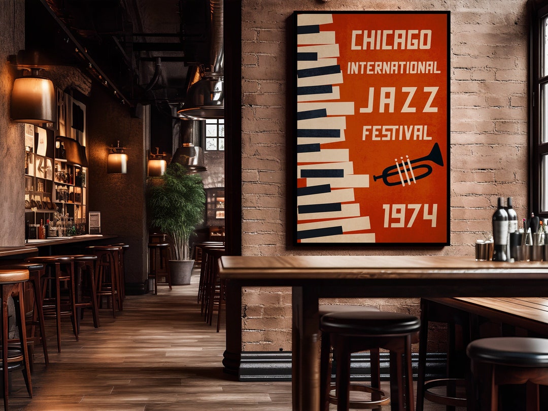 Retro Jazz Festival Print, Chicago Jazz Poster, Jazz Festival Printable ...
