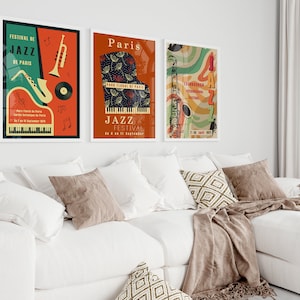 Jazz Festival Poster Bundle, Jazz Posters Set of 12, Vintage Music ...