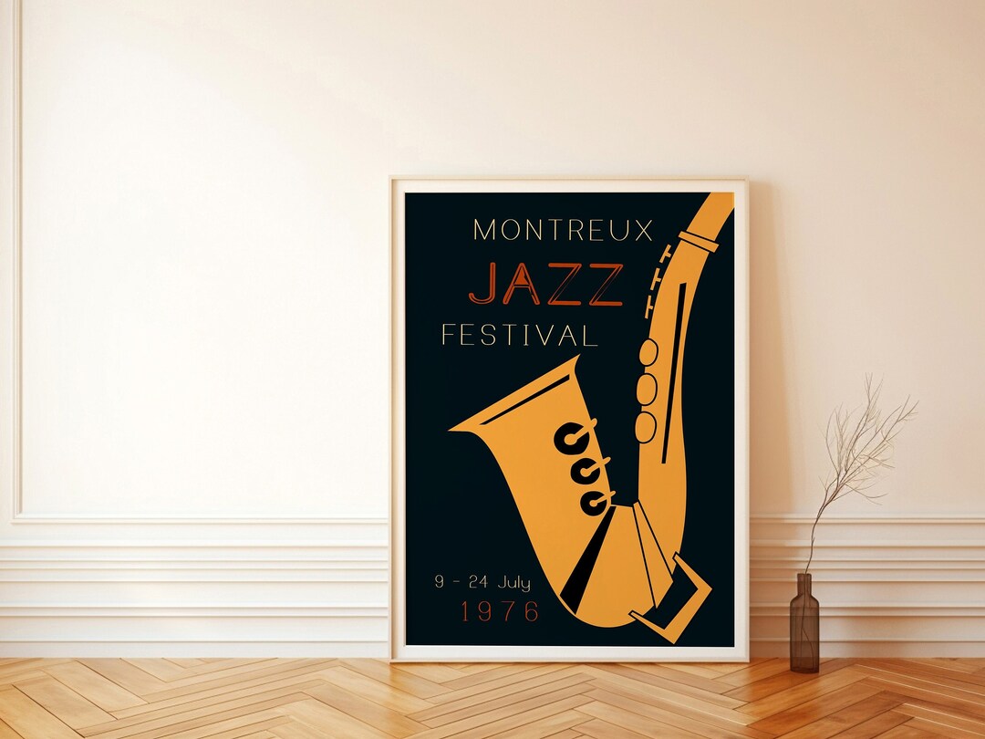 Montreux Jazz Festival Poster, Jazz Fest Print, Vintage Music Print ...