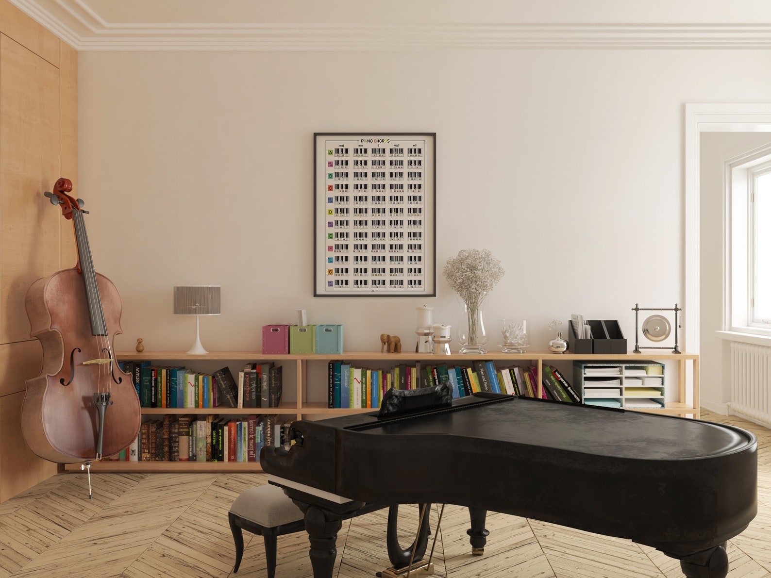 Piano Chords Poster, Piano Reference Chart, Large Music Education ...