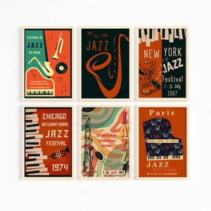 Jazz Festival Poster Bundle, Jazz Posters Set of 12, Vintage Music ...