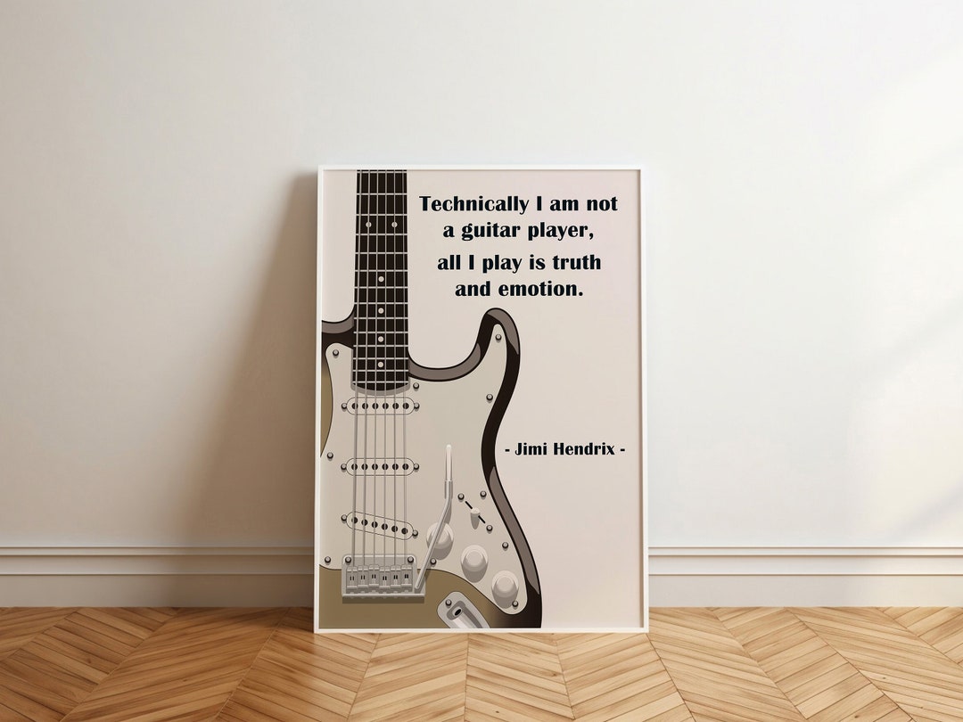 Guitar Quote Poster, Guitarist Inspirational Poster Gift, Guitar Wall ...