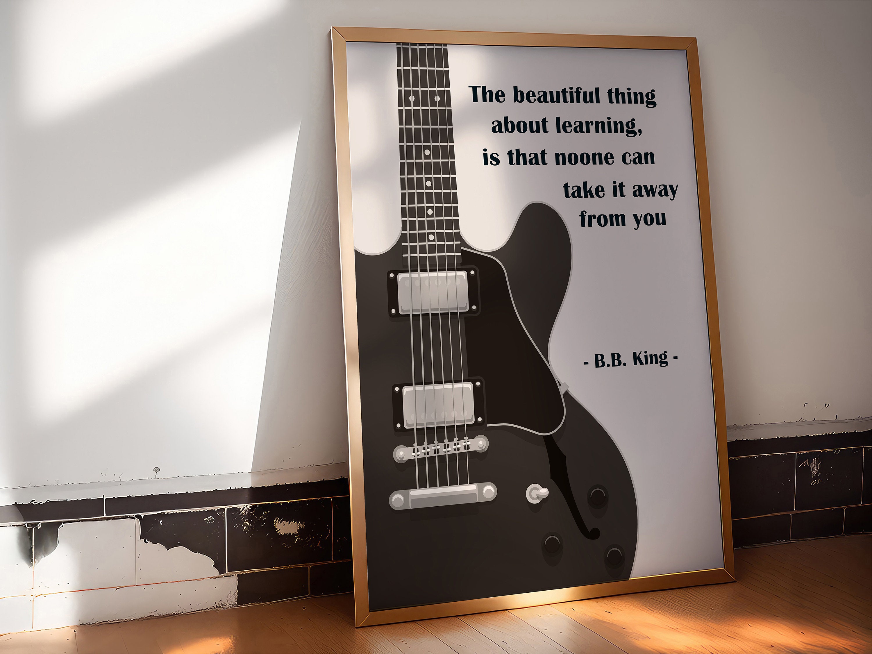 Guitar Inspirational Wall Art, Guitar Quote Poster, Guitarist Gift ...