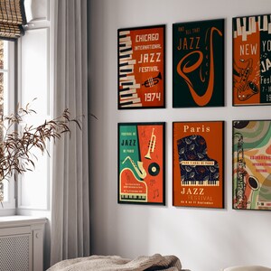 Jazz Festival Poster Bundle, Jazz Posters Set of 12, Vintage Music ...