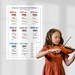 Violin Finger Patterns Poster | Flat Key Signatures Chart (digital ...