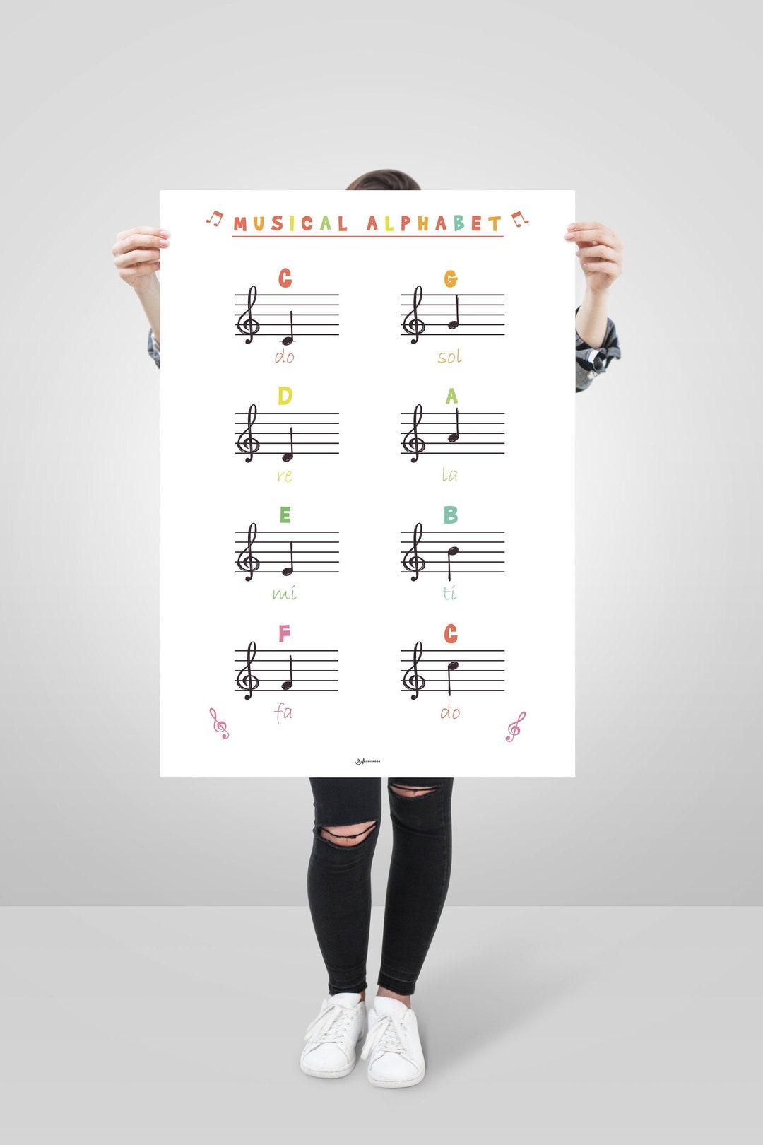 Musical Alphabet Wall Art, Music Notes for Kids, Digital, Music ...