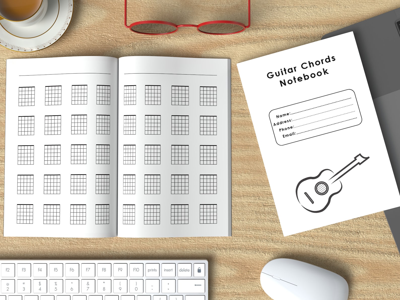 Guitar Blank Chords Notebook, Blank Chords Diagrams, Large Size Prints ...