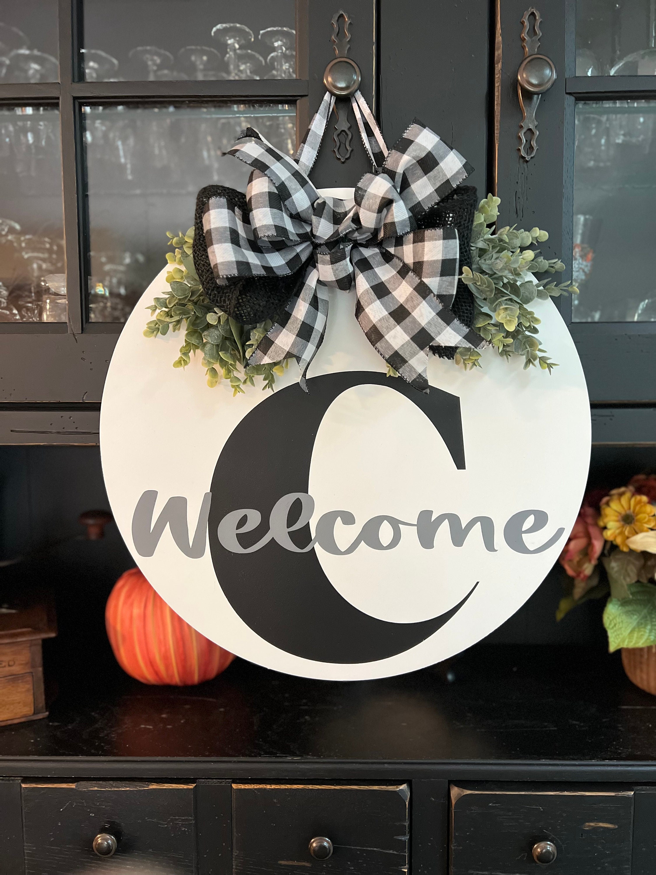 Monogrammed Personalized Welcome Sign Gift - Etsy