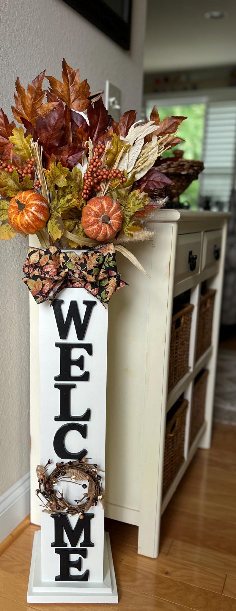 Fall Welcome Wood Porch Box or Interior Vase - Etsy