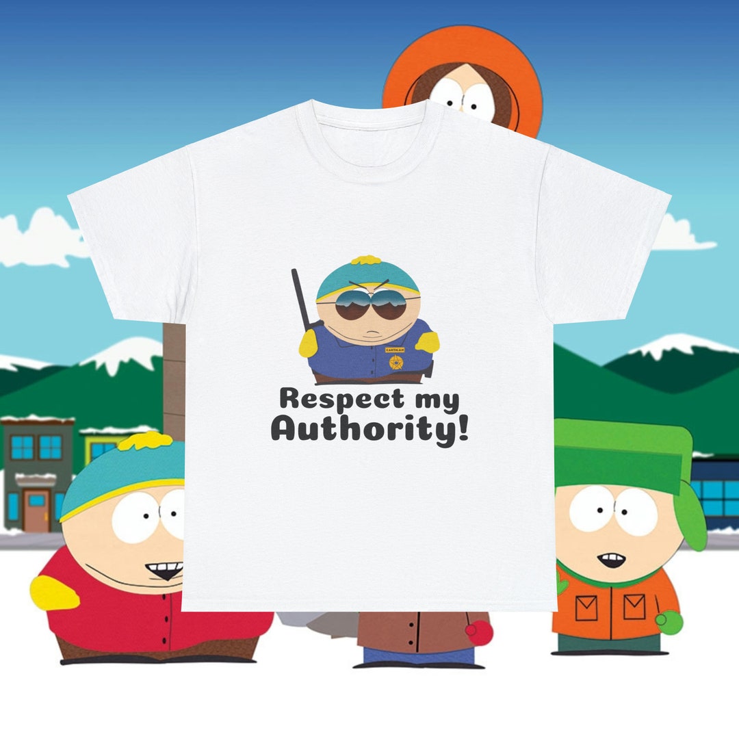 Eric Cartman South Park T-shirt, Respect My Authority, Retro Cartoon ...