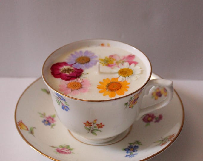 Teacup Candle, Teacup and Saucer, Cottage Core, Bridal Shower, Wedding ...
