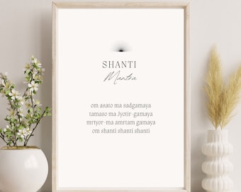 Om Shanti Shanti Shanti: Peace Mantra Sanskrit Printable Download, Yoga ...