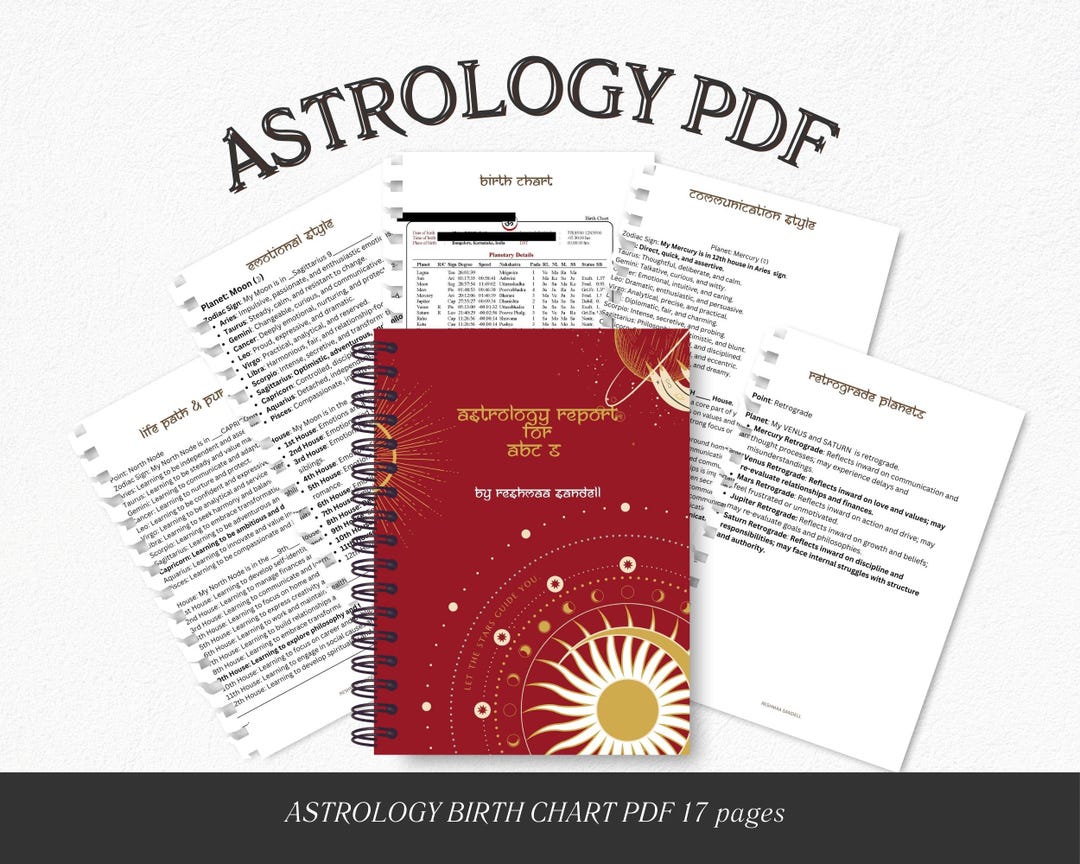 Astrology Birth Chart|vedic Astrology| Digital Download| North Indian ...