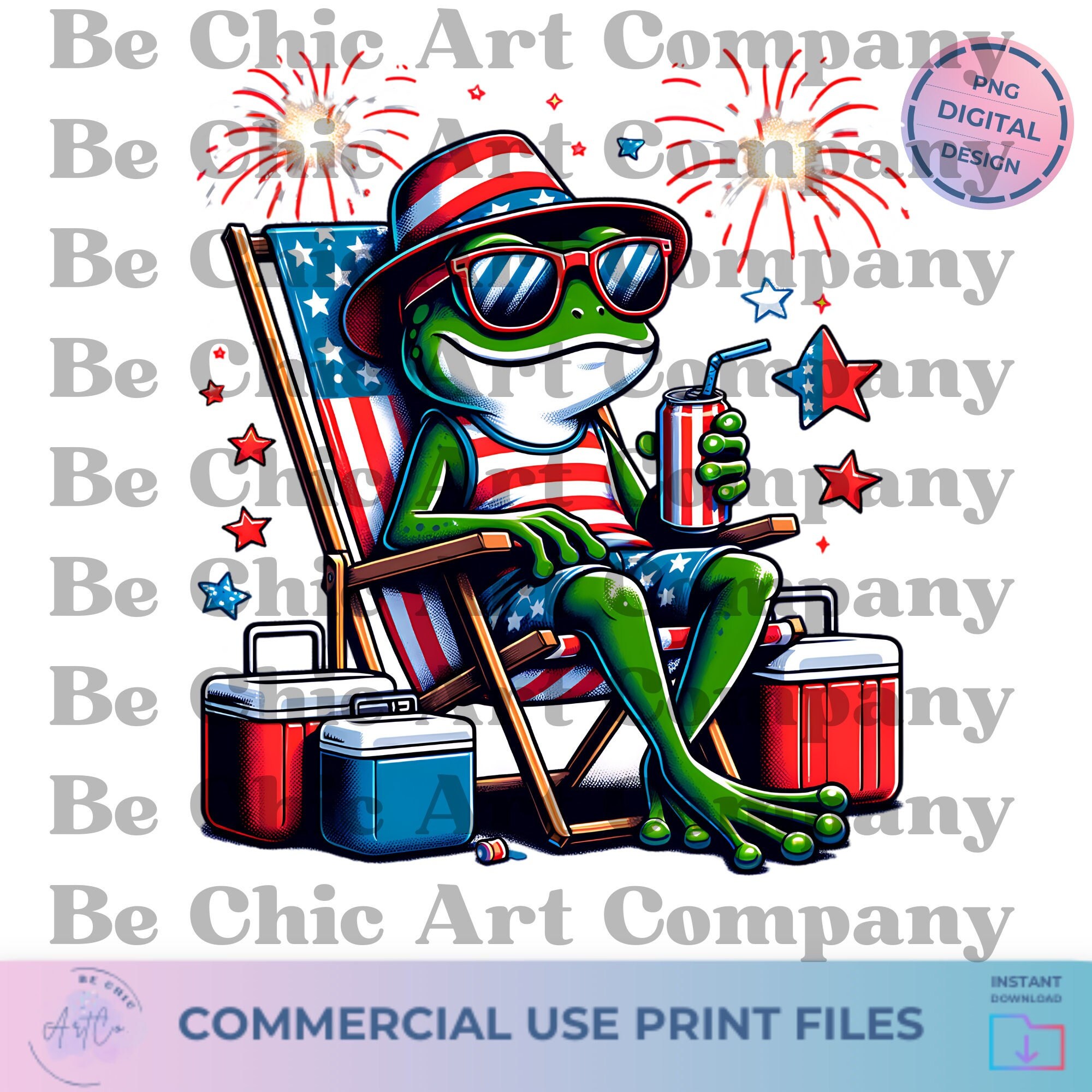 Frog 4th of July USA PNG, Fourth of July Sublimation PNG, Funny Frog ...