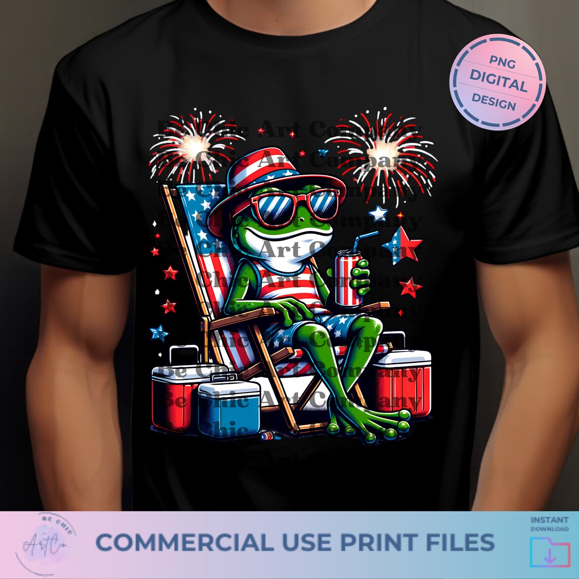 Frog 4th of July USA PNG, Fourth of July Sublimation PNG, Funny Frog ...