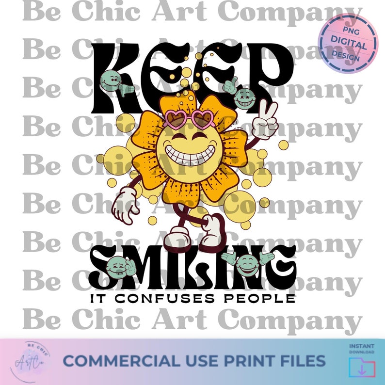 Keep Smiling PNG | Smiling Sunflower Design | Sunflower Graphic Png ...