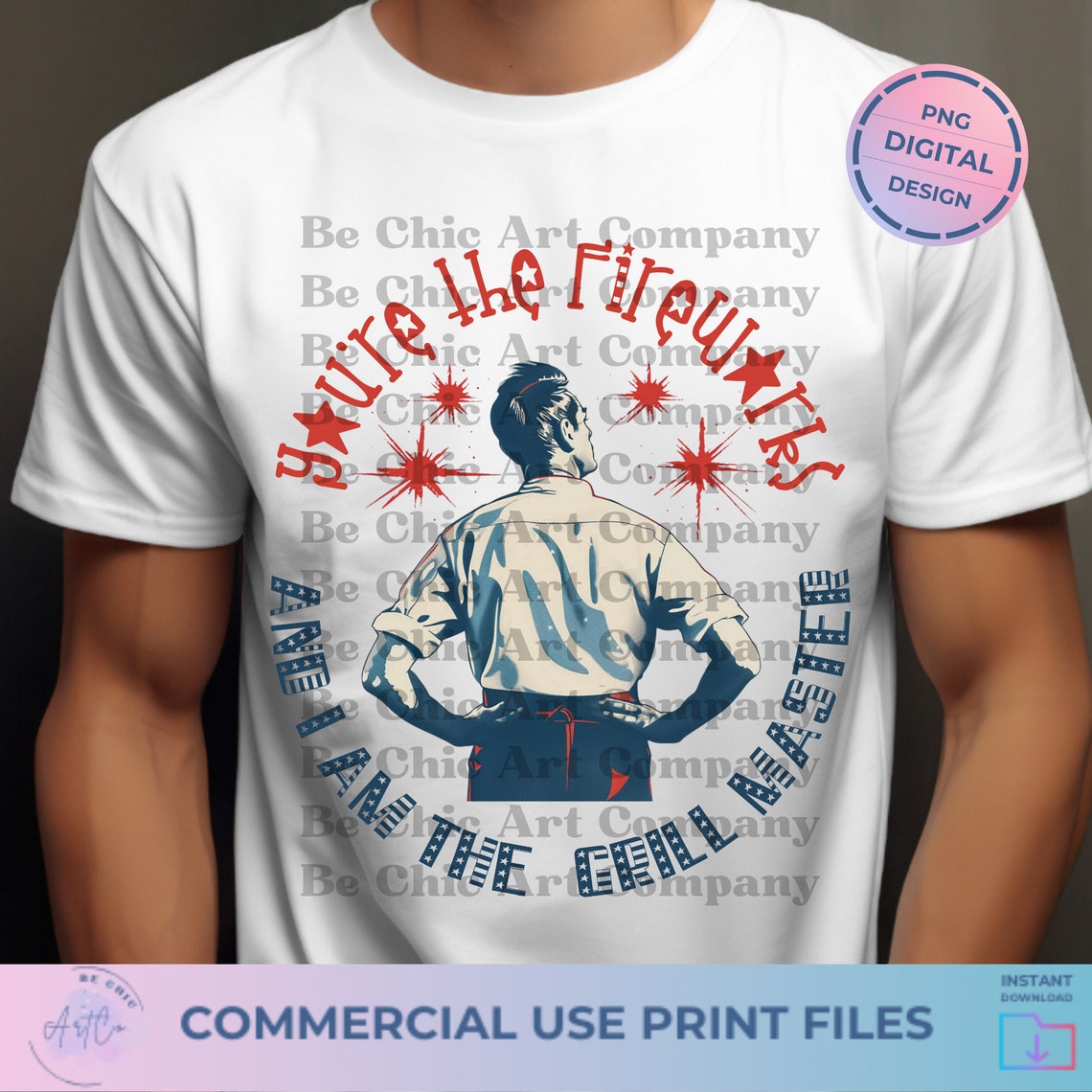 Grill Master 4th of July Png, America PNG, Retro 4th of July PNG, USA ...