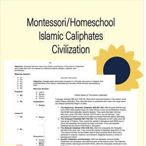 Montessori/homeschool Islamic Caliphates Medieval Civilization Lessons ...