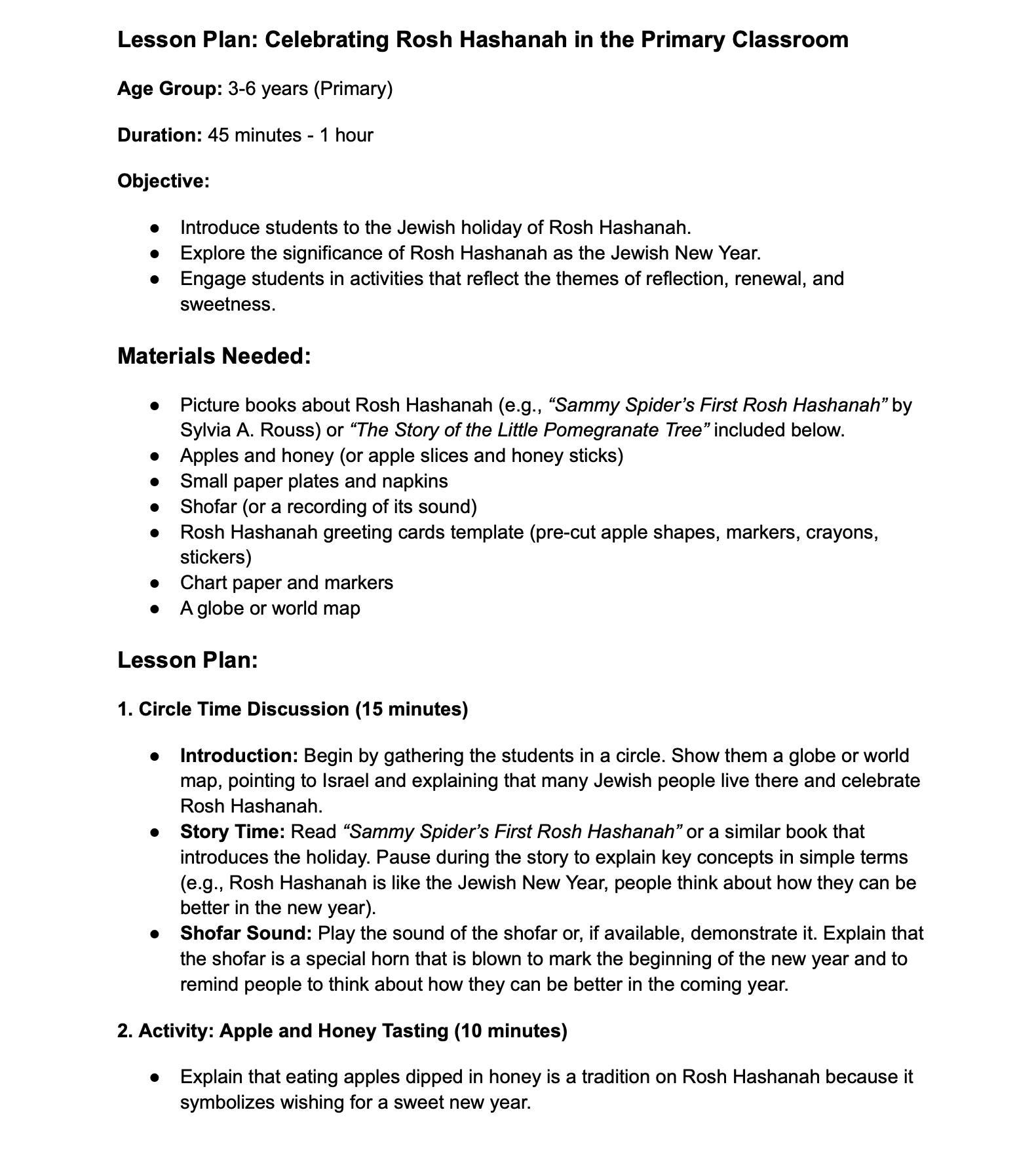 Celebrating Rosh Hashanah in Montessori Primary Classrooms | Early ...