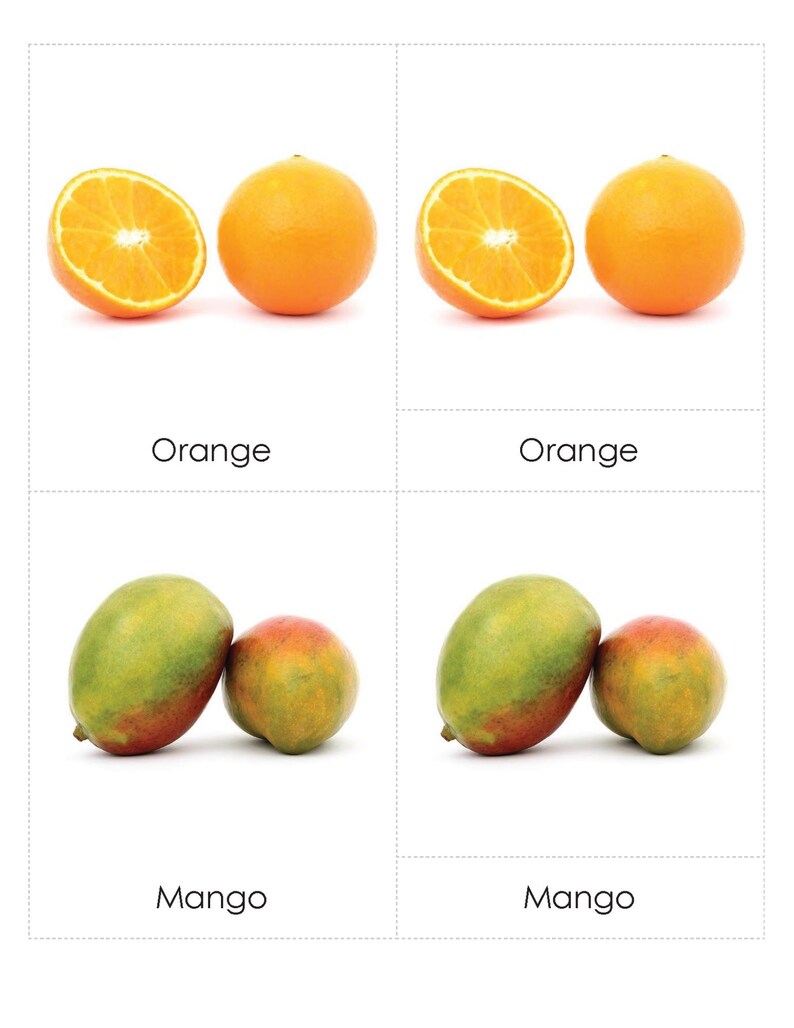 Montessori Food Nomenclature Cards With Real Food Images | Primary ...