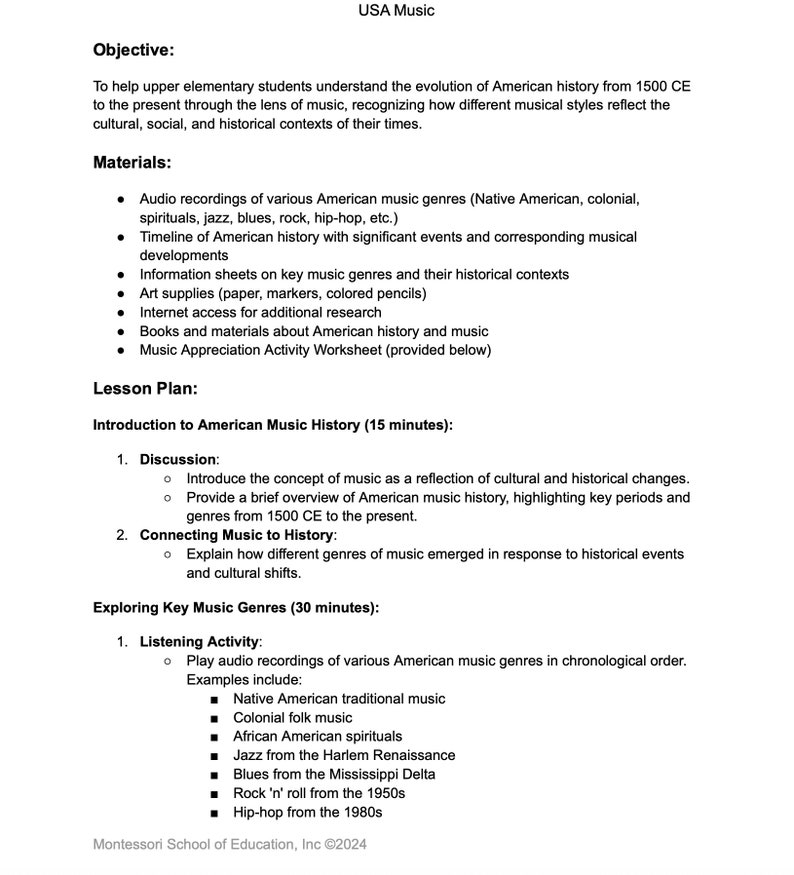 Montessori/homeschool Modern History: USA Civilization Resources, Upper ...