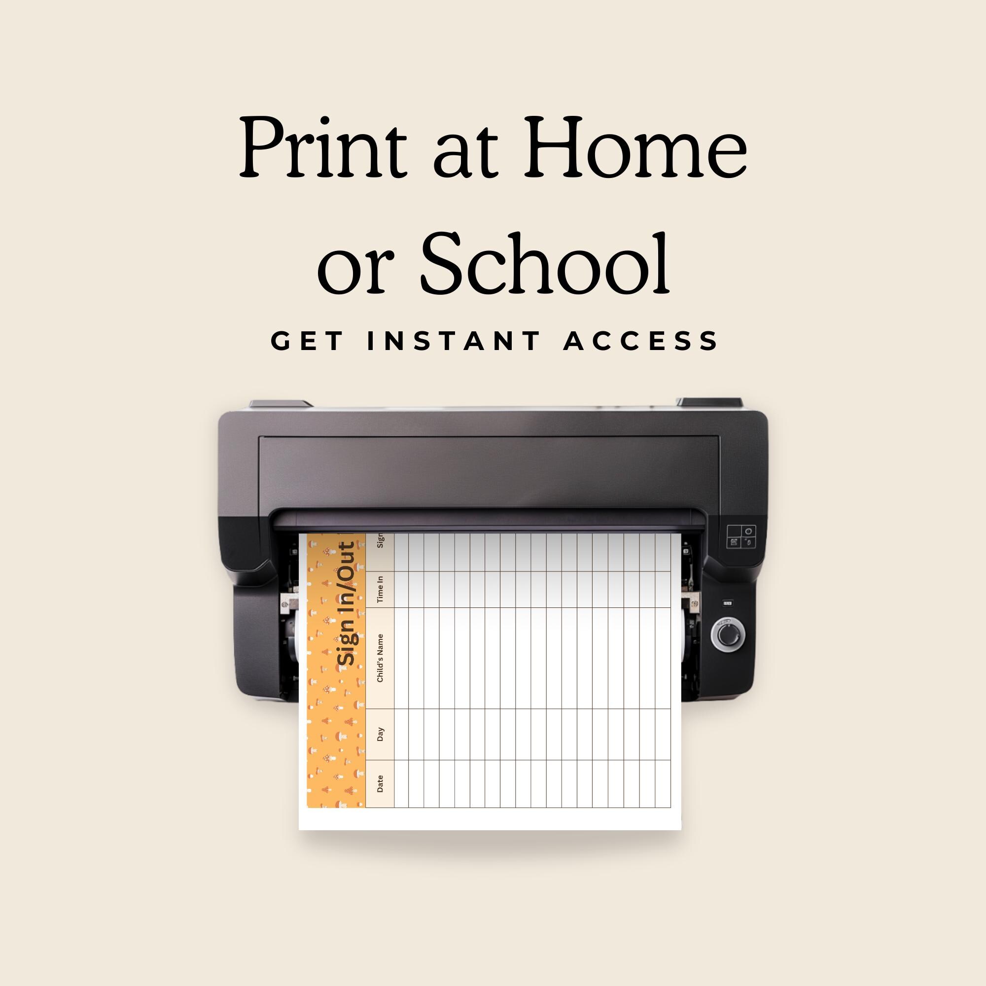 Mushroom Attendance Tracker: Weekly, Monthly Sign In/out Logs (digital ...