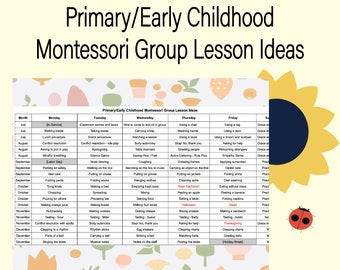 Primary/early Childhood Montessori Group Lesson Ideas - Includes FREE ...