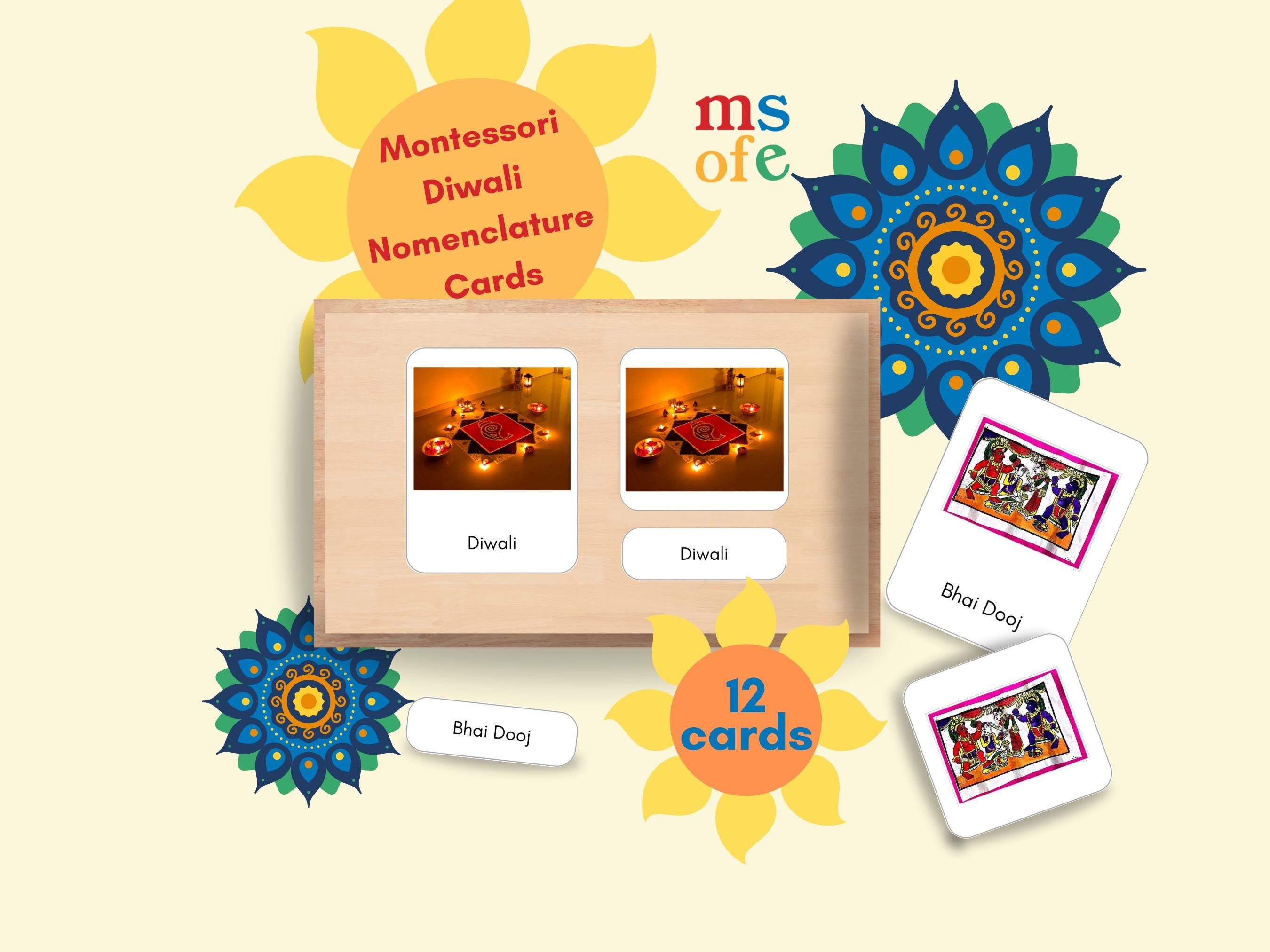 Montessori Diwali Nomenclature Cards | Cultural Vocabulary Lesson for ...