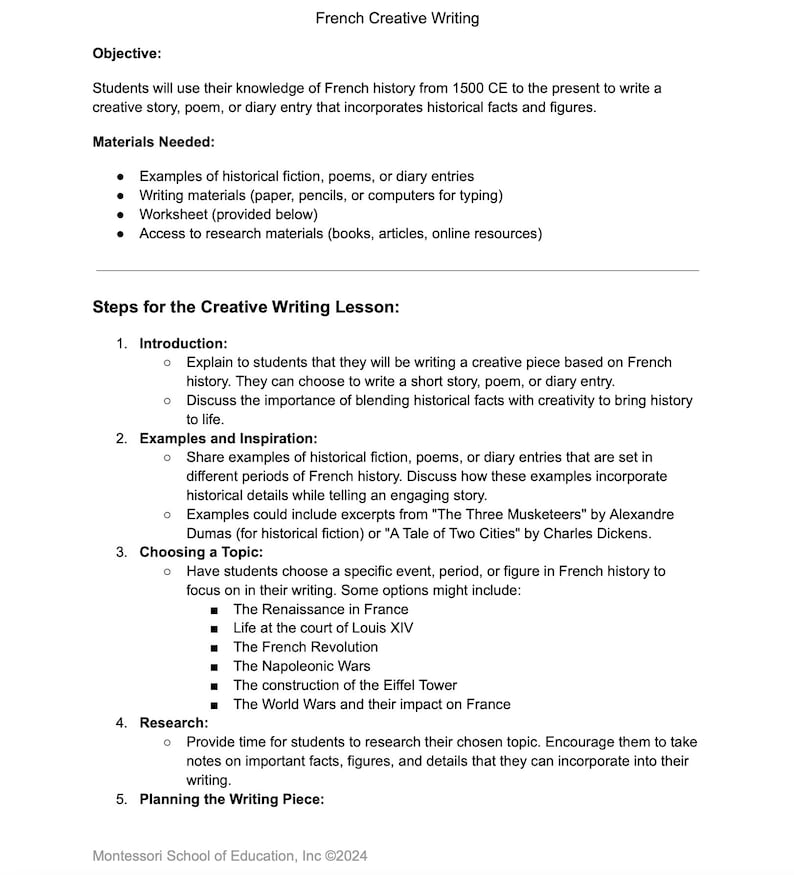 Montessori/homeschool Modern History: France Civilization Resources ...