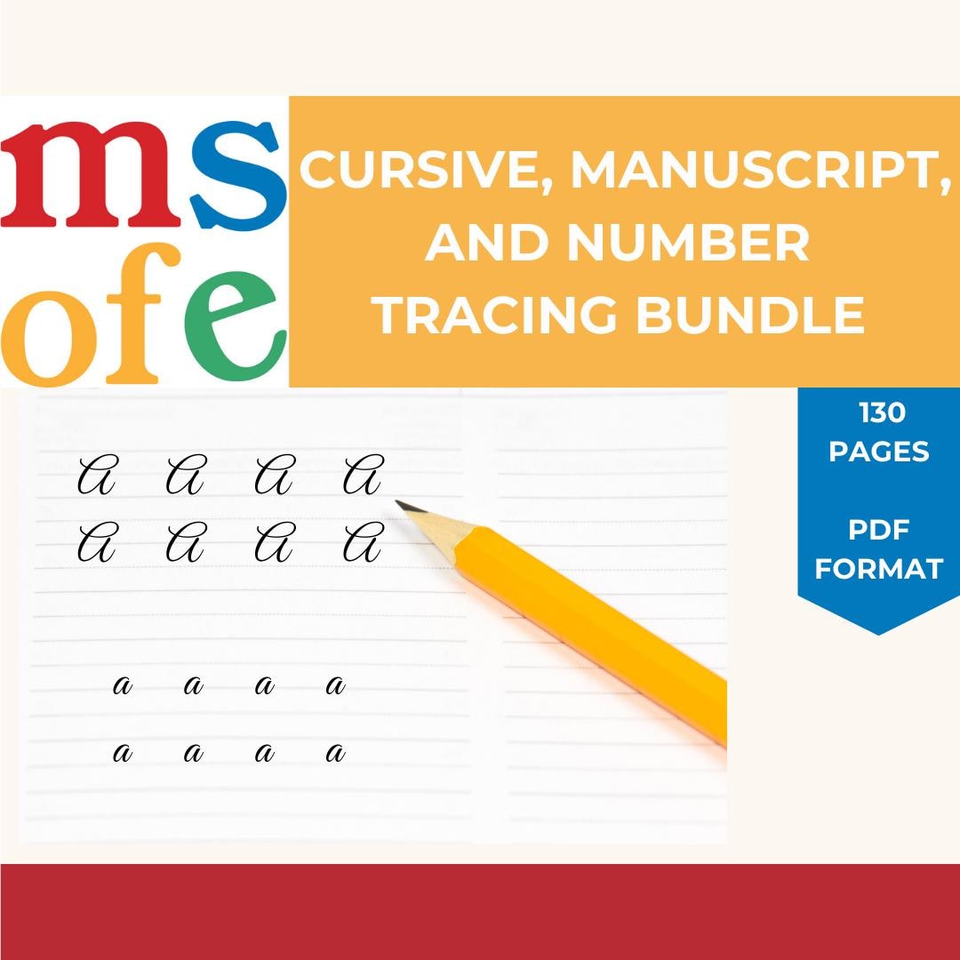 Handwriting Number & Letter Tracing Practice Sheets | Montessori ...