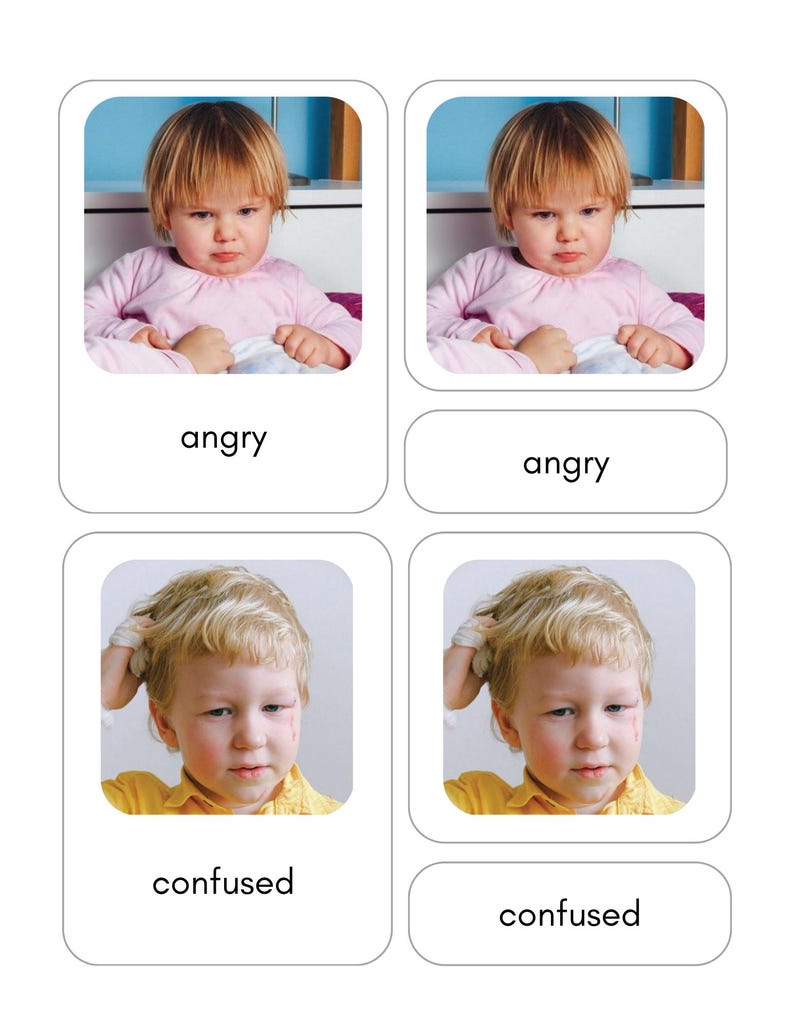 Montessori Feelings Nomenclature Cards | Emotional Learning for Primary ...