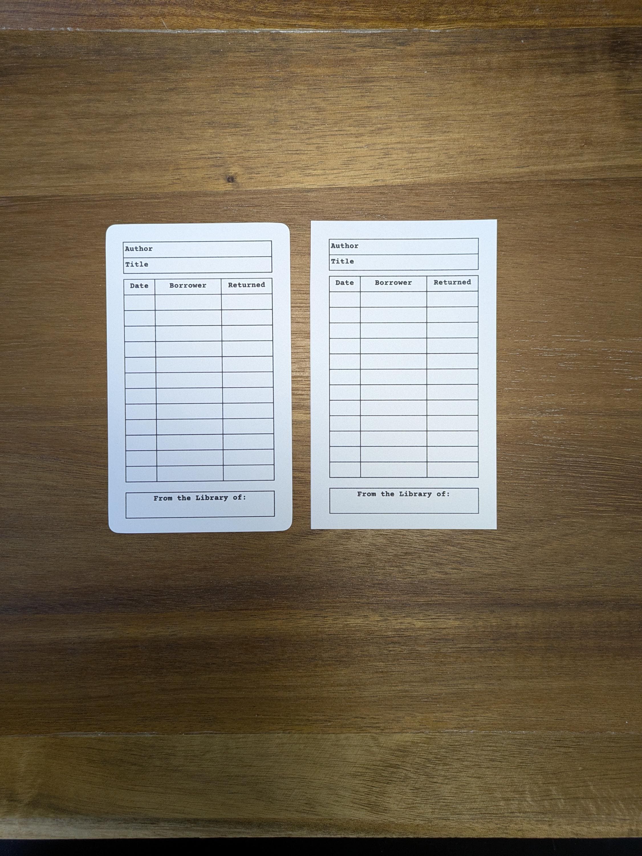 Personalized Library Checkout Slips With Self-adhesive Book Pocket (set ...