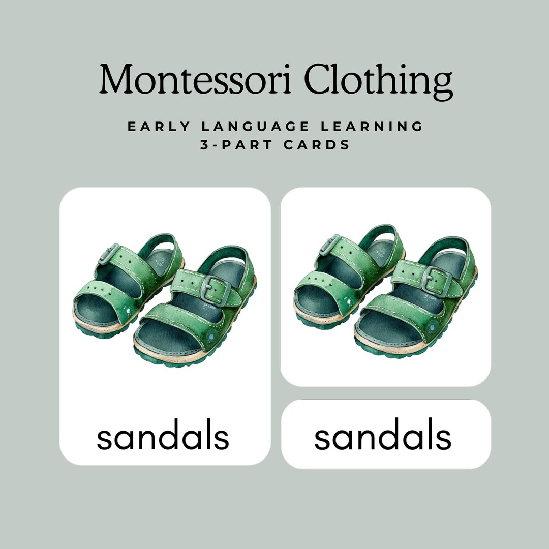 Montessori Clothing 3-part Cards and Lesson Guide | Hands-on Learning ...