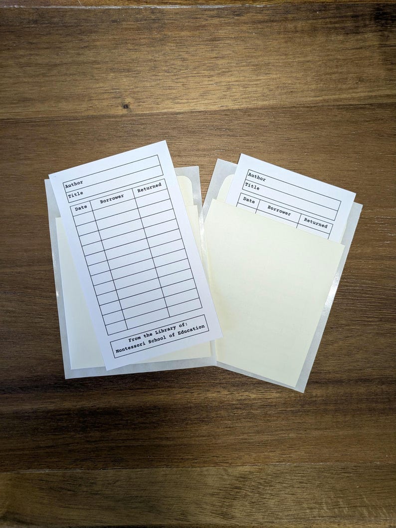 Personalized Library Checkout Slips With Self-adhesive Book Pocket (set ...