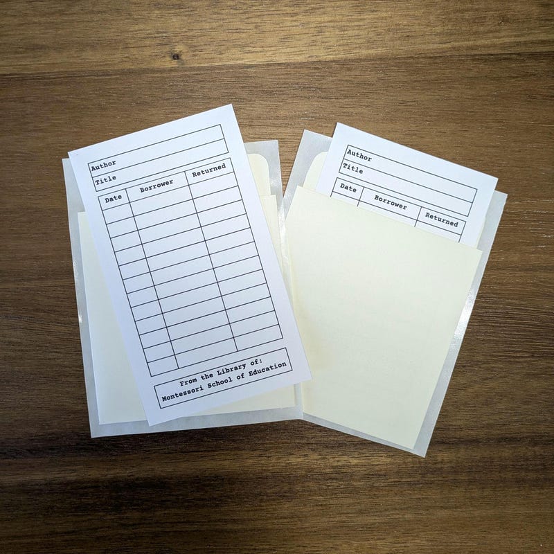 Library Checkout Cards - Etsy