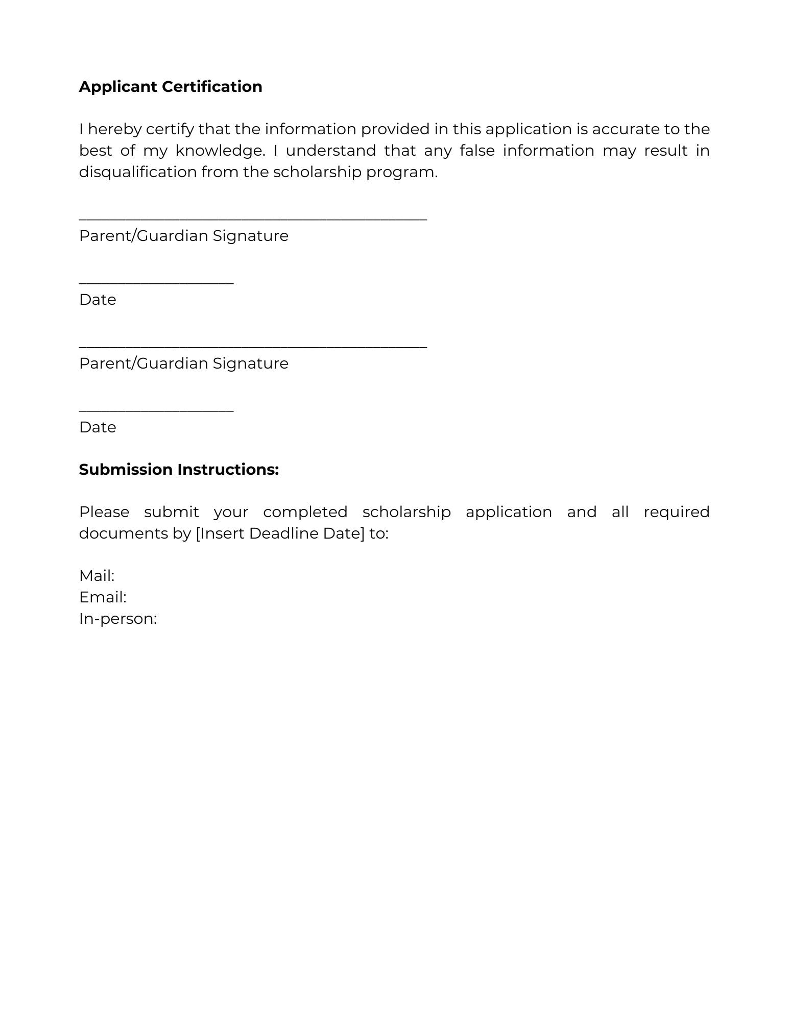 Editable School Scholarship Application Template | Canva | Professional ...