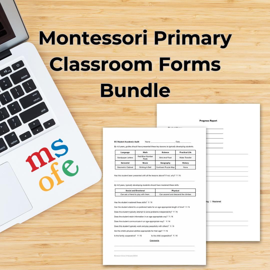 Montessori Primary Classroom Forms Bundle Early Childhood Classroom ...