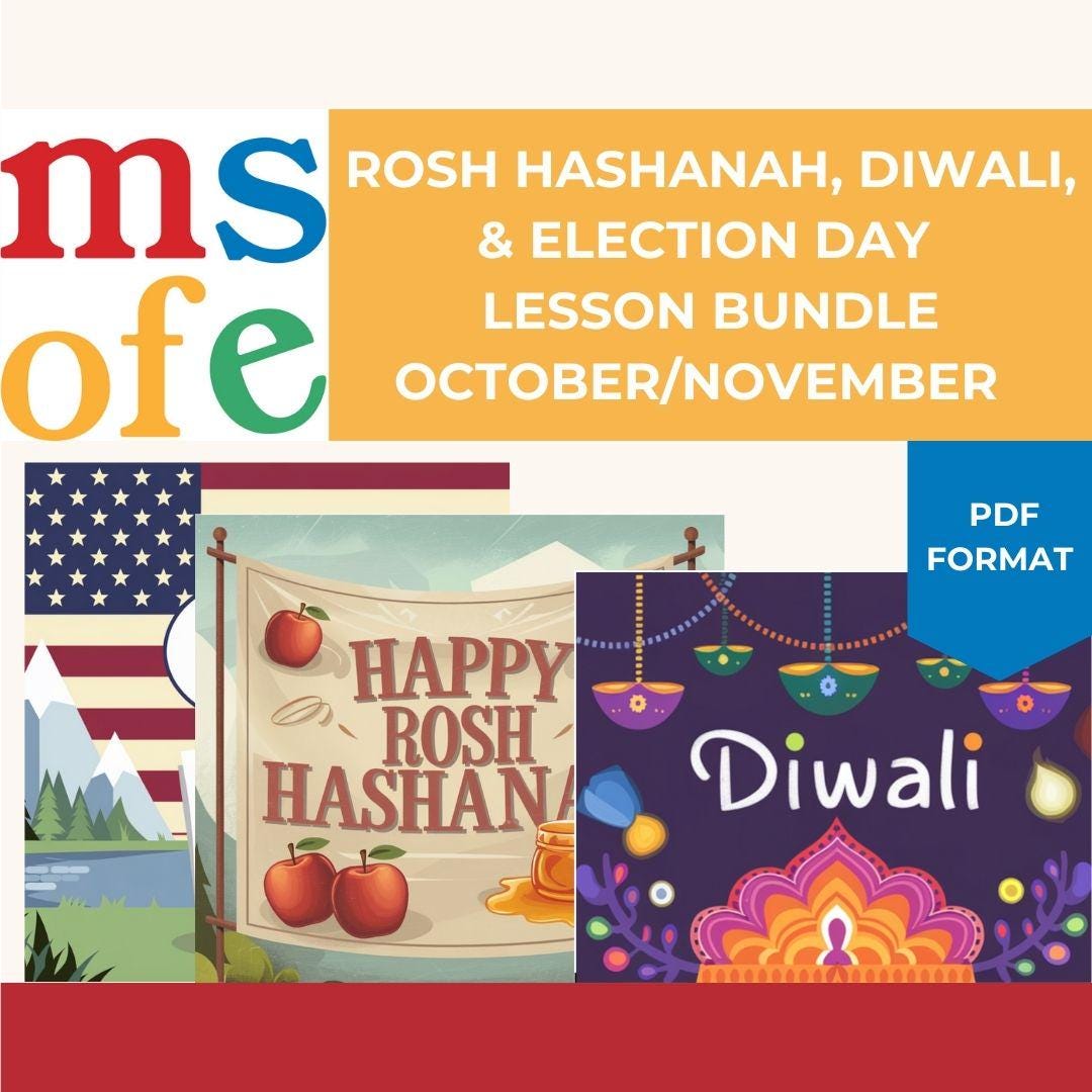 Rosh Hashanah, Diwali, Election Day Montessori Bundle | Early Childhood ...
