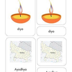 Montessori Diwali Nomenclature Cards | Cultural Vocabulary Lesson for ...