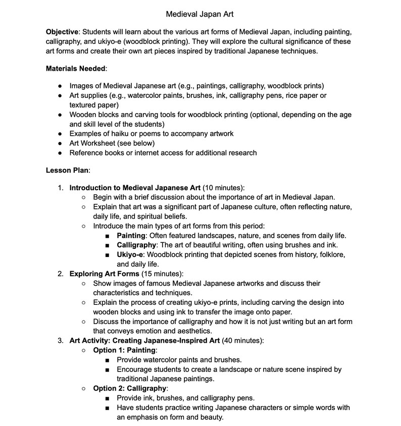 Montessori/homeschool Medieval Japan Civilization Lessons, Upper ...