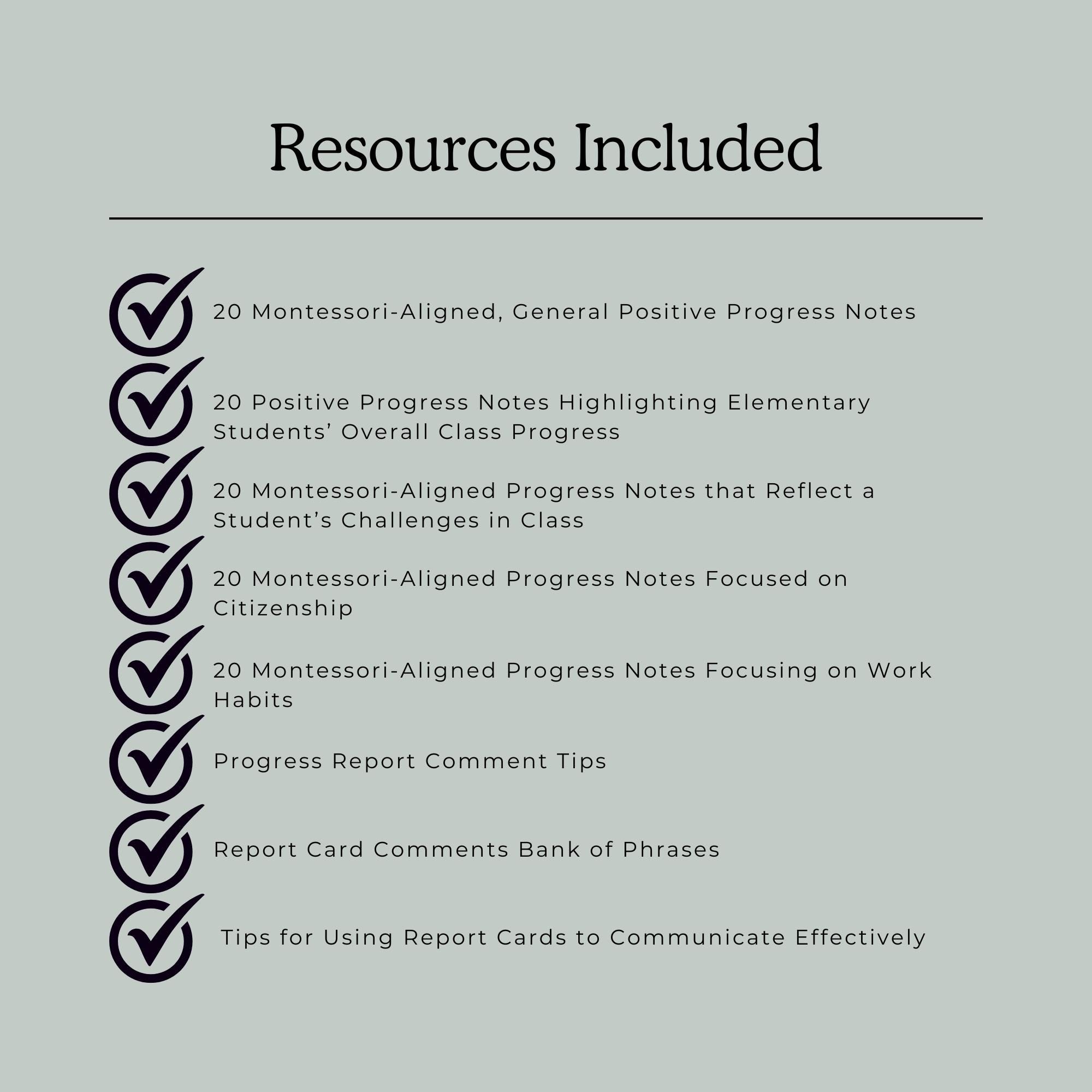 Montessori Elementary Progress Report Toolkit (PDF) - Etsy