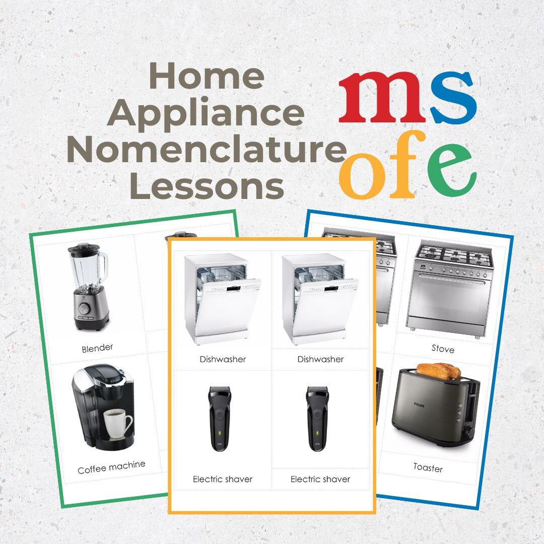Home Appliances Nomenclature Cards | Montessori Primary | Practical ...