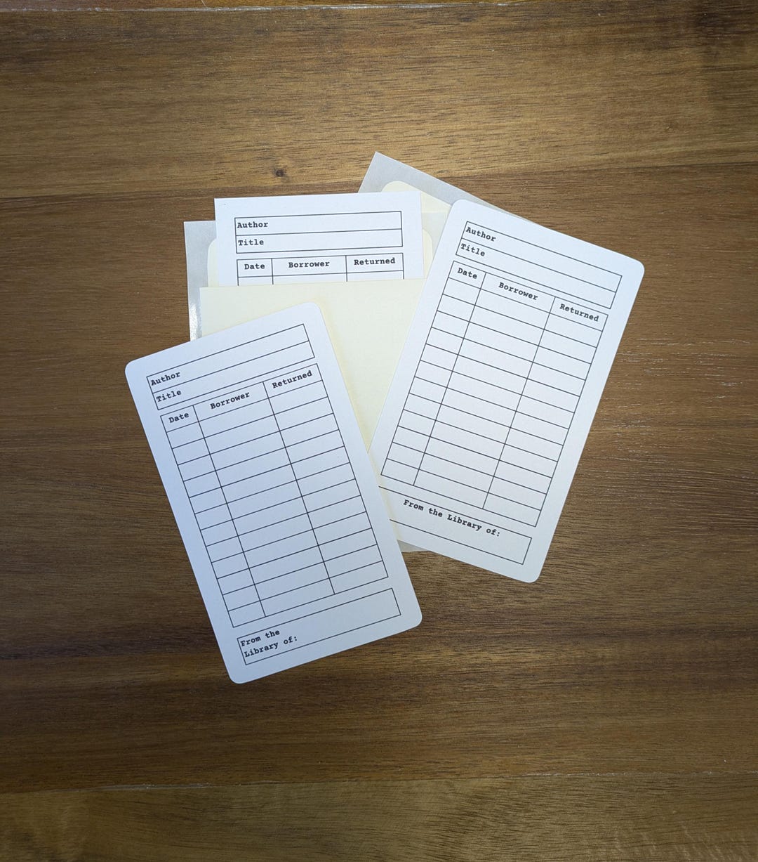Personalized Library Checkout Cards With Self-adhesive Book Pocket ...