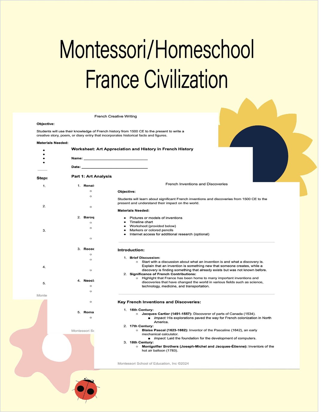 Montessori/homeschool Modern History: France Civilization Resources ...