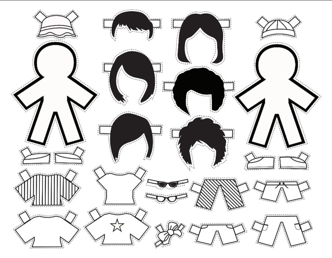 Gender Neutral Paper Dolls - Etsy