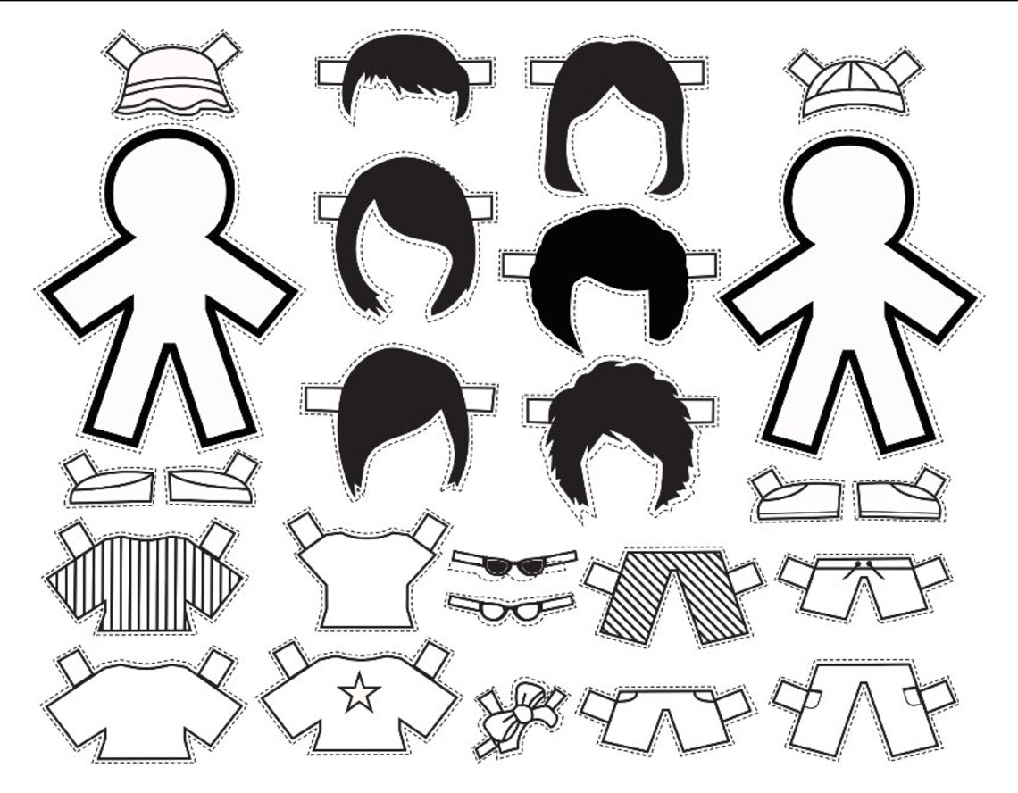 Gender Neutral Paper Dolls - Etsy