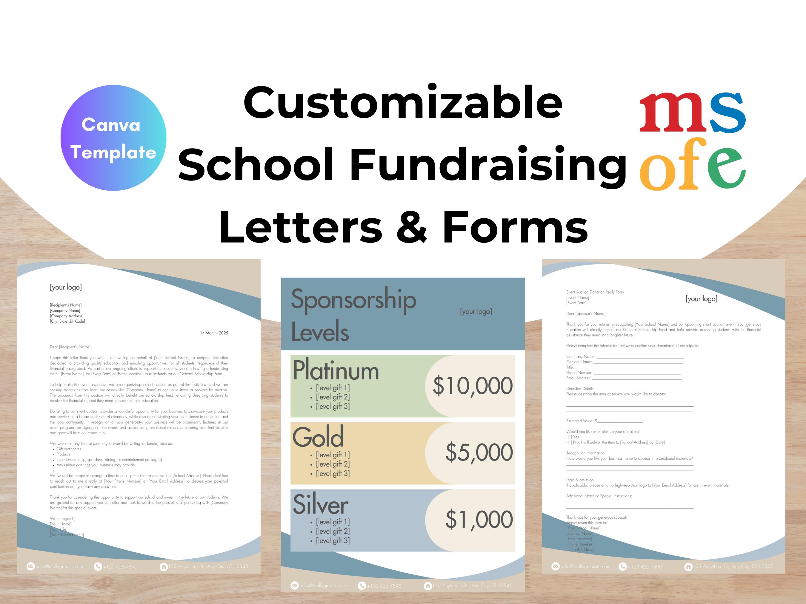 Customizable School Fundraising Canva Templates | Editable Nonprofit ...